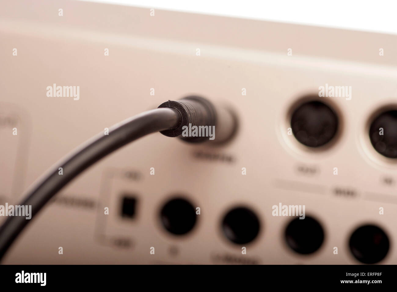 Keyboard - showing cable and jack Stock Photo - Alamy