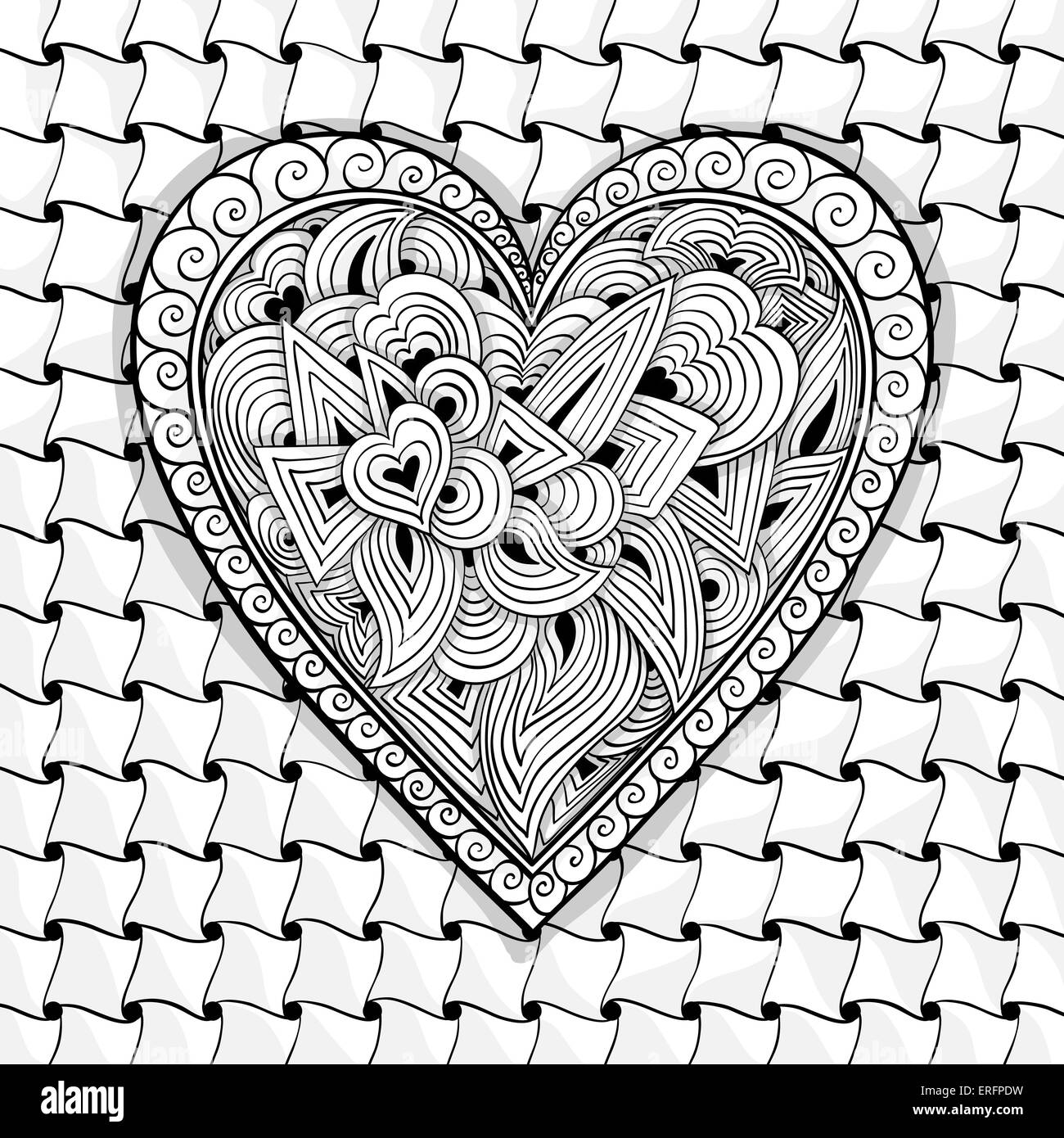 Traditional flowers pattern Black and White Stock Photos & Images - Alamy