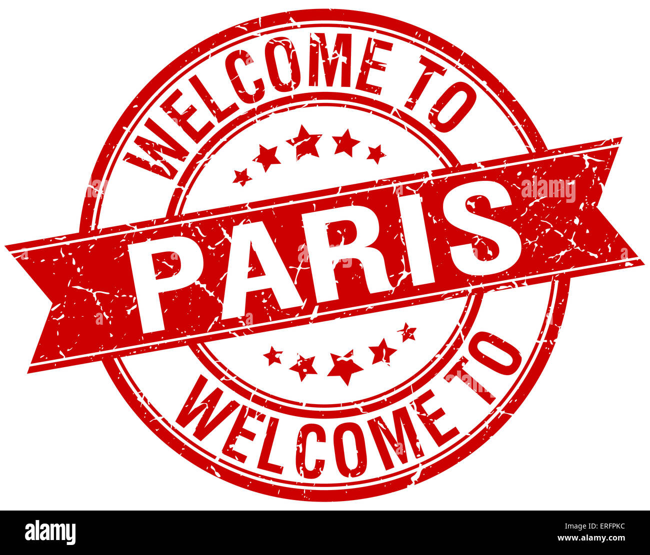 Welcome paris red stamp hi-res stock photography and images - Alamy