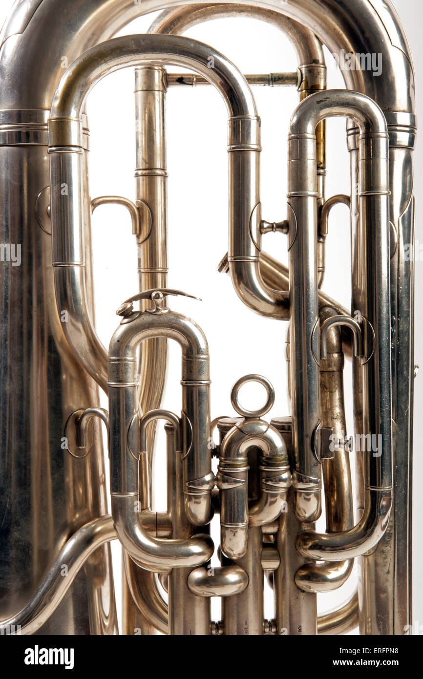 Euphonium - close-up of valves and tubing Stock Photo - Alamy