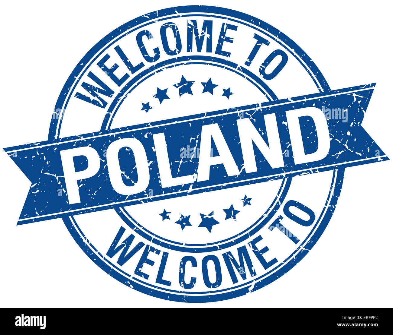 Welcome poland blue stamp hi-res stock photography and images - Alamy