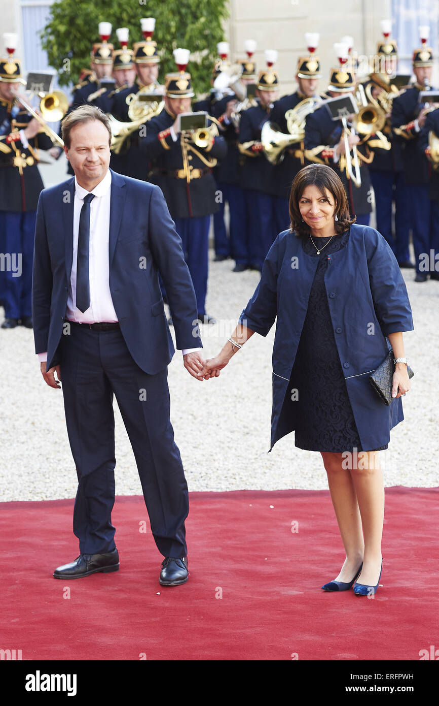 Paris, Spain. 2nd June, 2015. Jean Marc Germain and Anne Hidalgo, Major ...