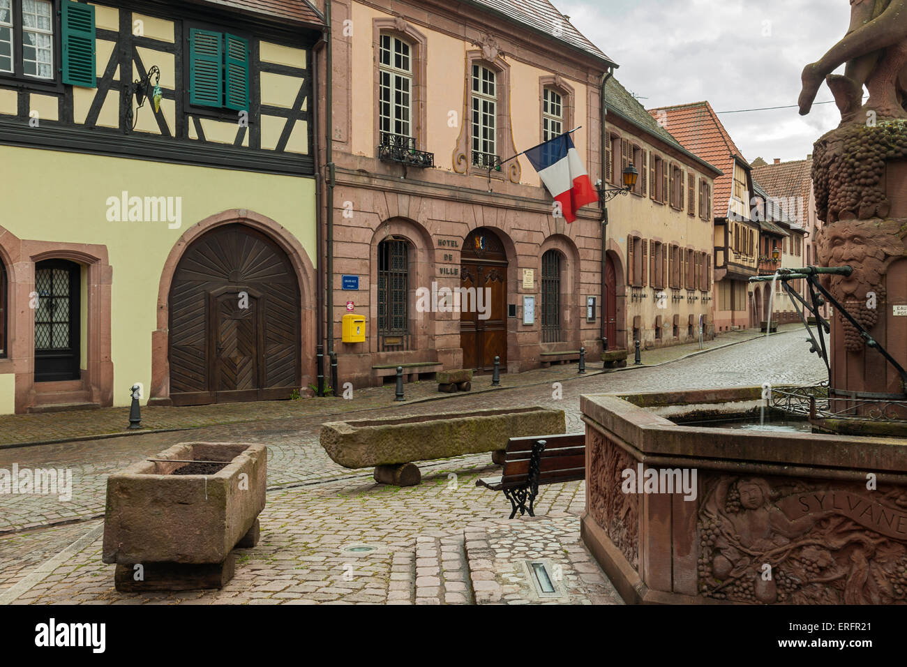 Spring afternoon in Kientzheim, Alsace, France Stock Photo - Alamy