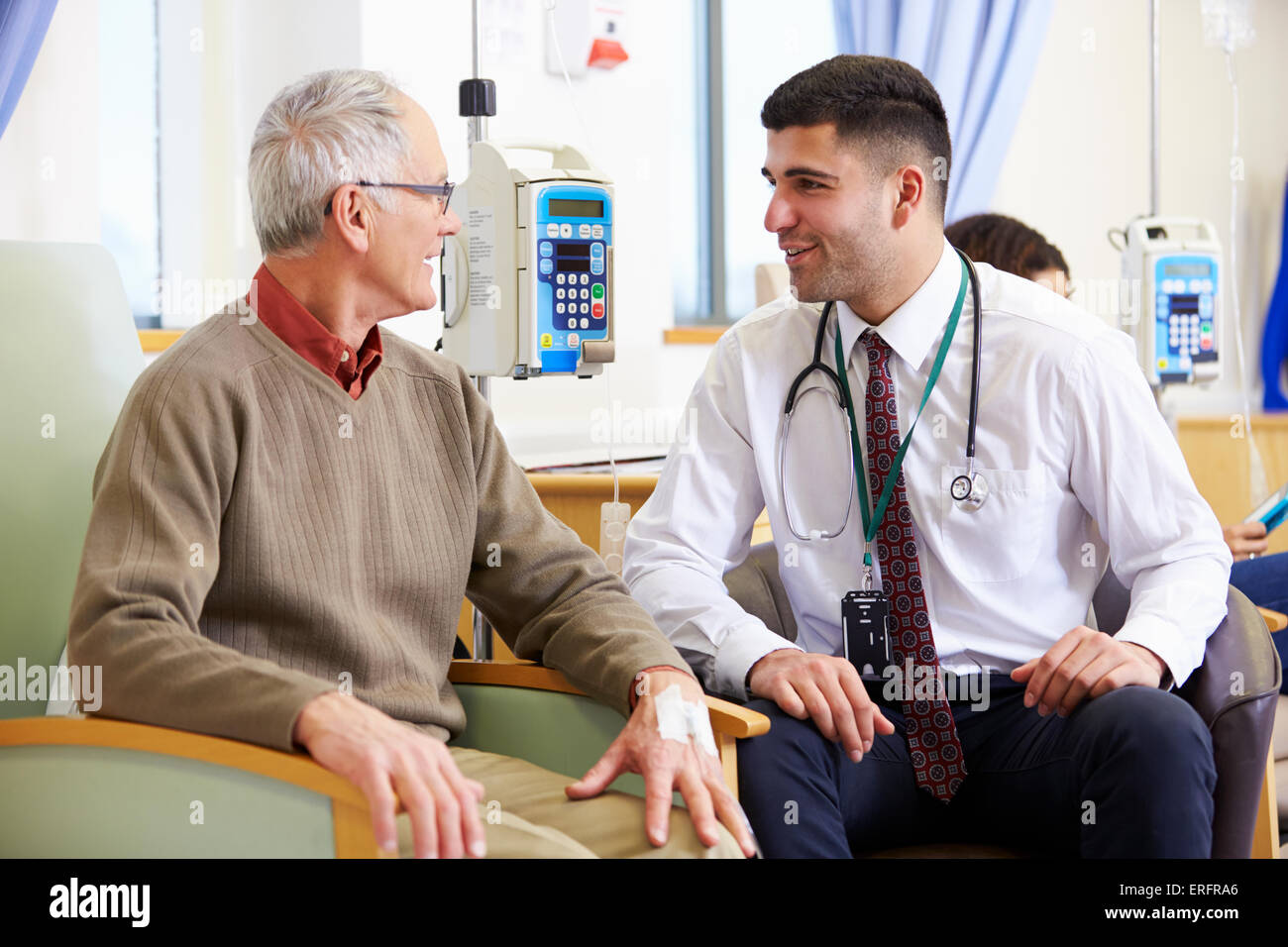 Senior Man Undergoing Chemotherapy With Doctor Stock Photo - Alamy