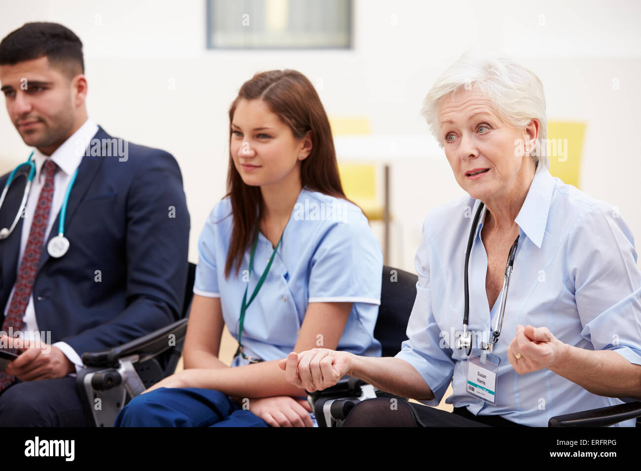 Members Of Medical Staff In Meeting Together Stock Photo - Alamy