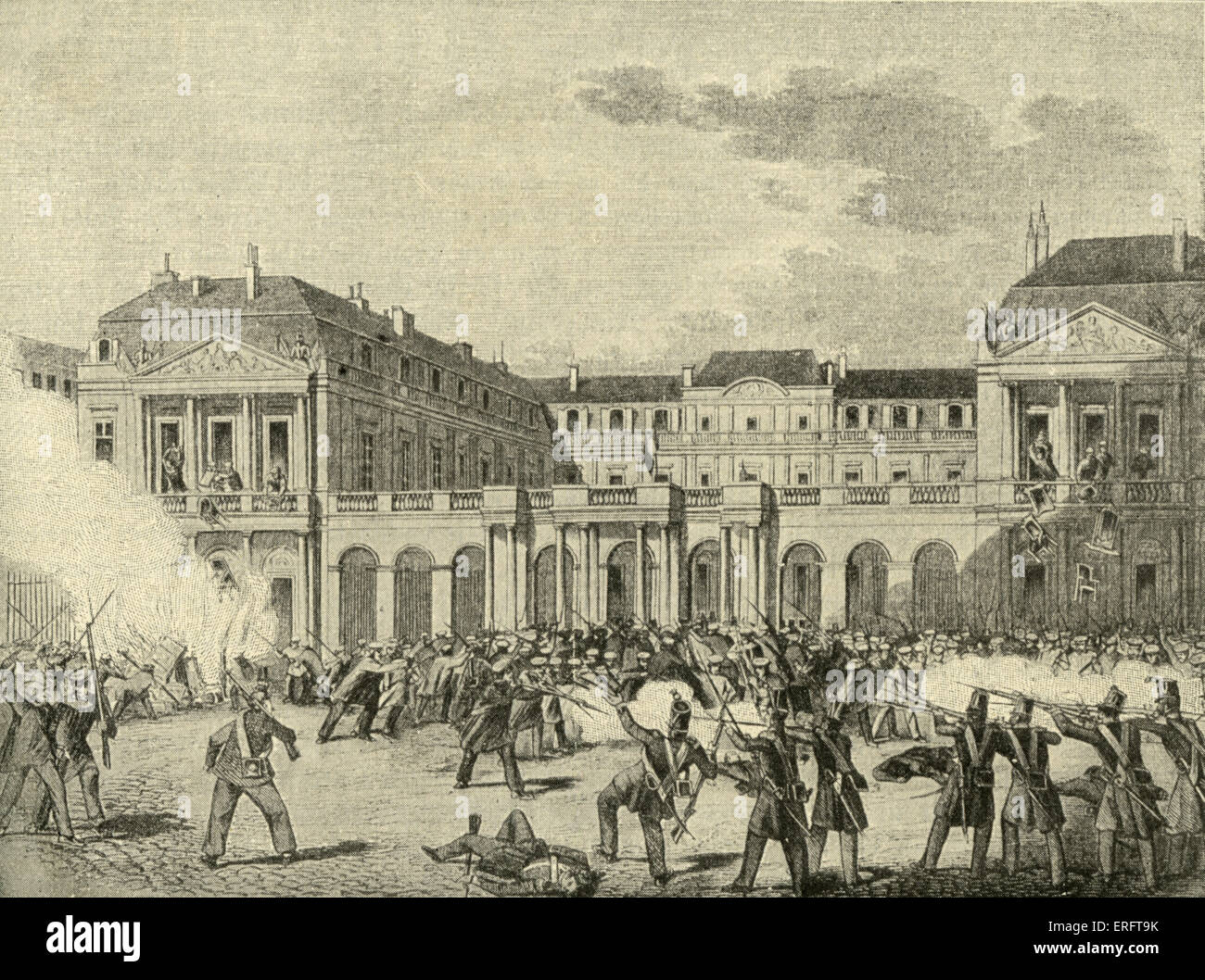 The Palais Royal in Paris being looted during the February 1848 ...