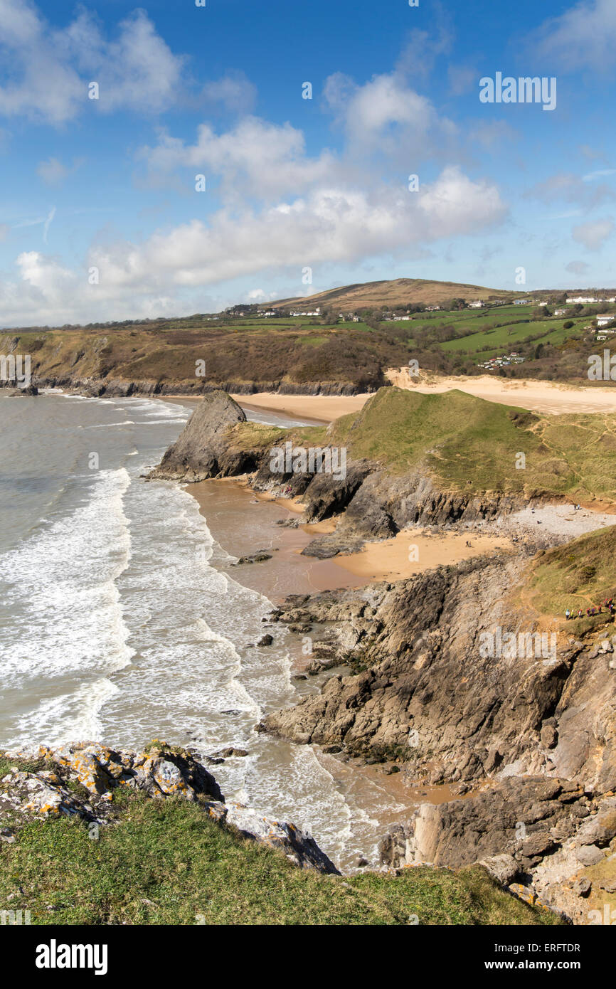 Three Cliffs Bay Gower Peninsula South Wales UK Stock Photo - Alamy