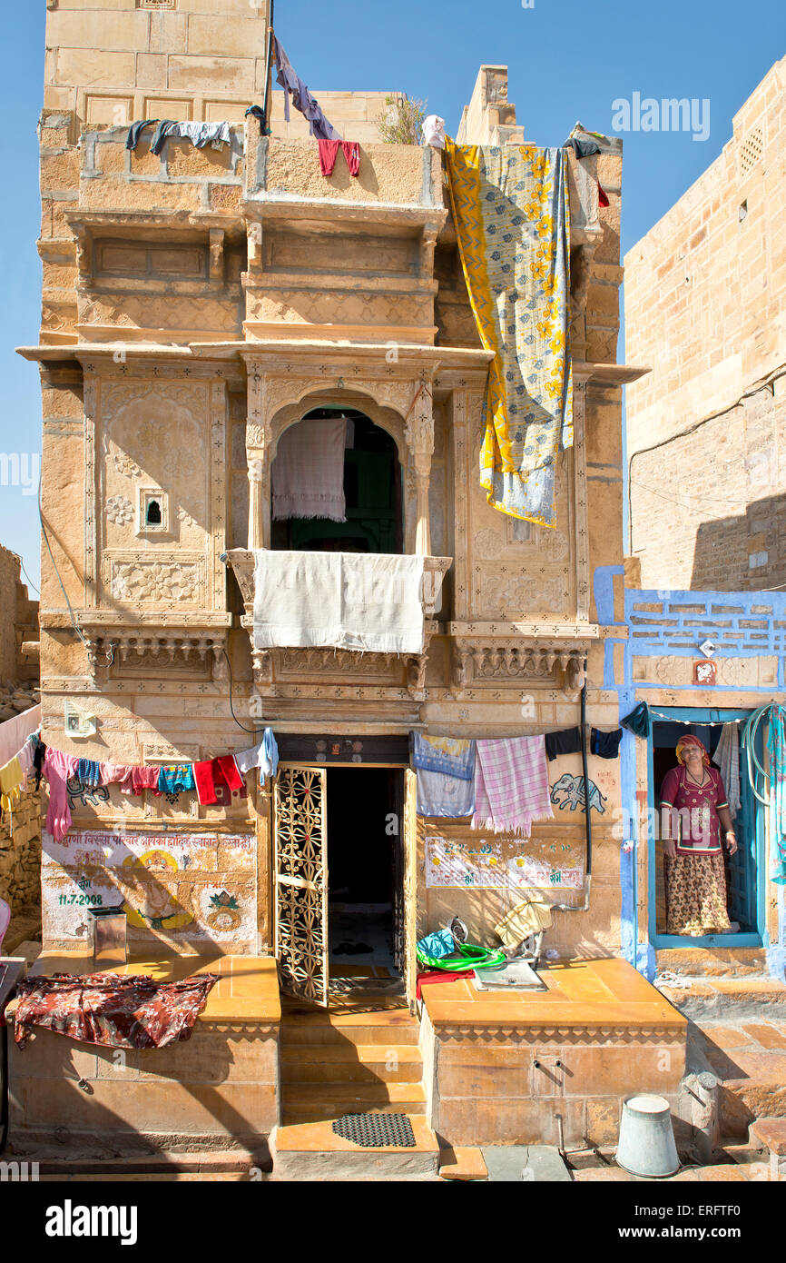 India, Rajasthan, Jaisalmer, local house Stock Photo - Alamy