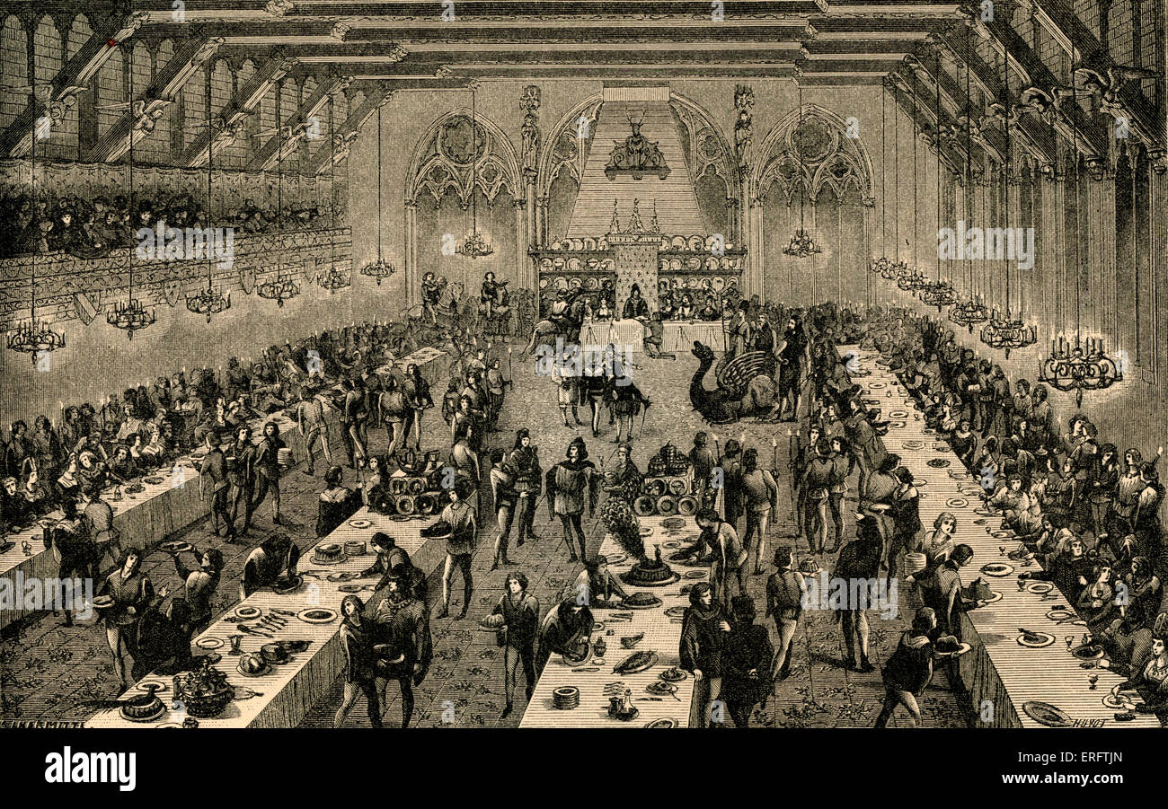 Grand Ceremonial Banquet at the Court of France in the Fourteenth ...