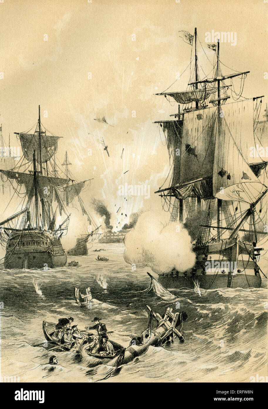 The naval Battle of Cape St Vincent, or Battle of Cape Santa Maria ...