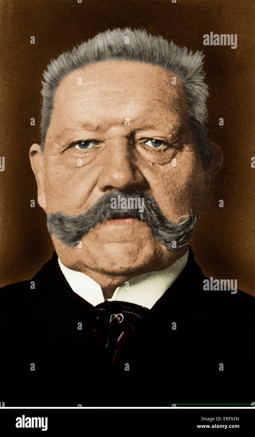 Paul von Hindenburg - portrait Caption reads: 'Reichsprasident Paul Von ...