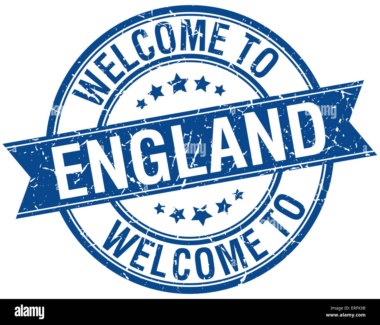 Welcome england blue stamp hi-res stock photography and images - Alamy