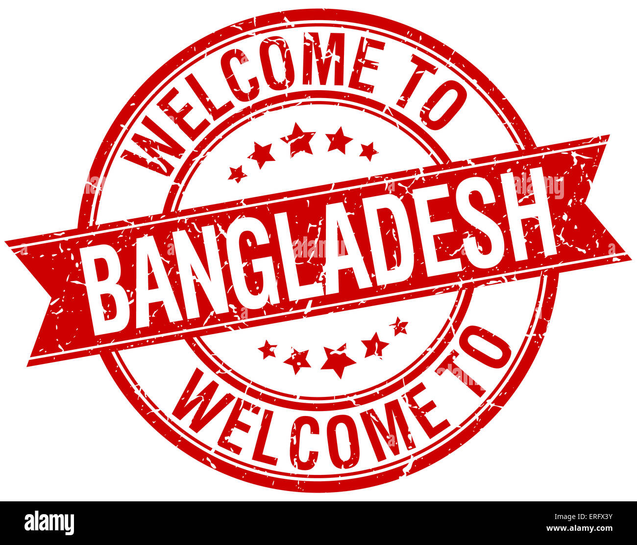 welcome to Bangladesh red round ribbon stamp Stock Photo - Alamy