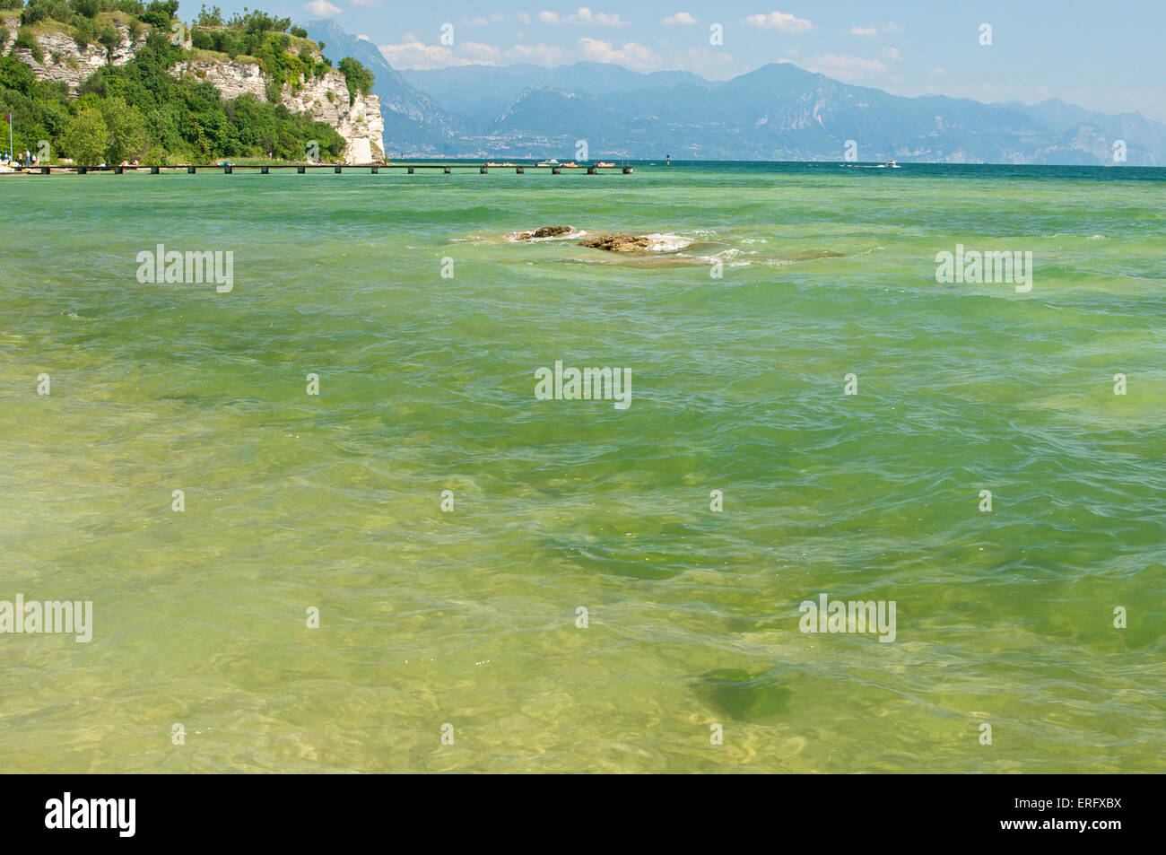 View of Garda Lake from Sirmione del Garda, Brescia, Italy Stock Photo ...