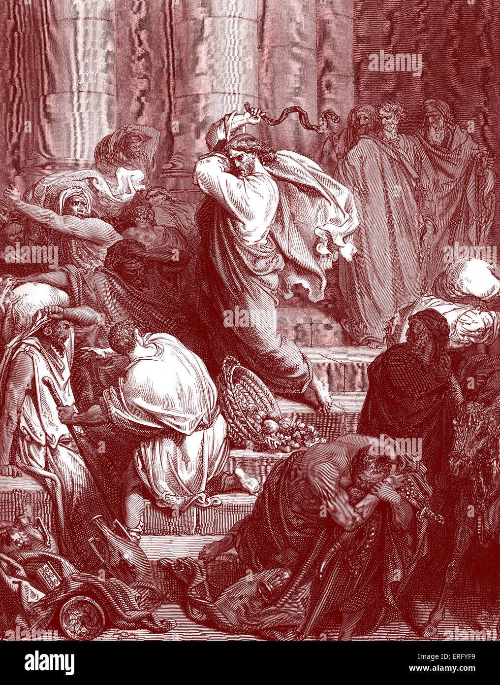 Jesus clears the buyers and sellers out of the temple: 'And he went ...