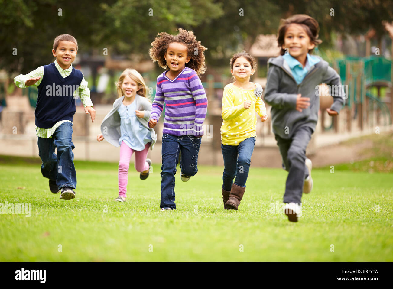 Black children running hi-res stock photography and images - Alamy
