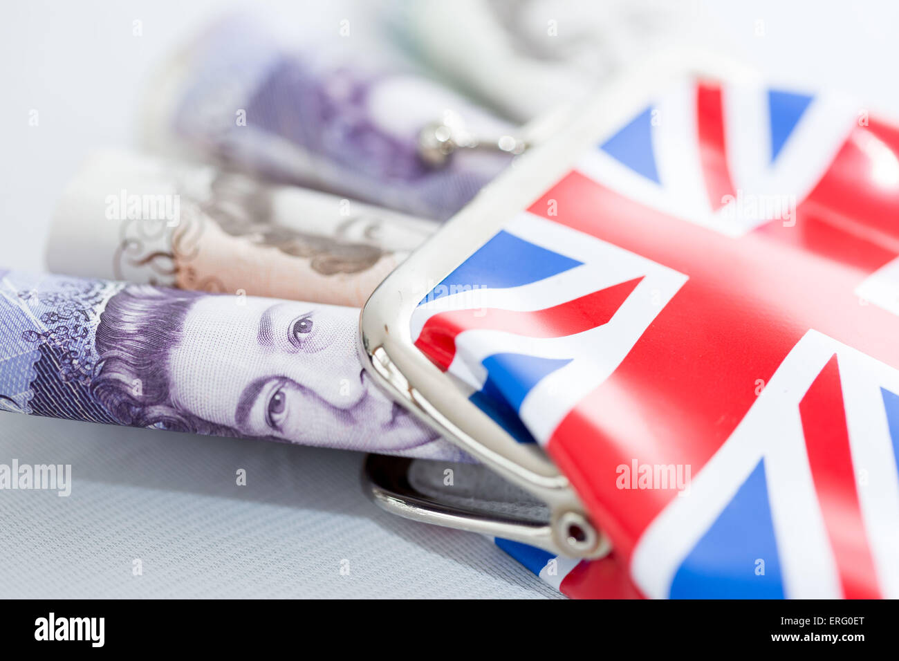 Union Flag money purse with British cash sterling currency Stock Photo ...