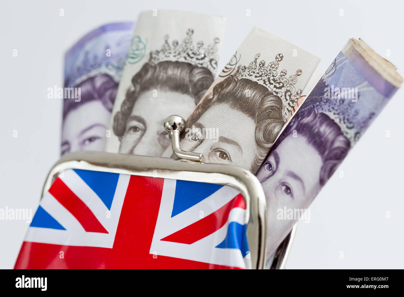 Union Flag money purse with British cash sterling currency Stock Photo ...