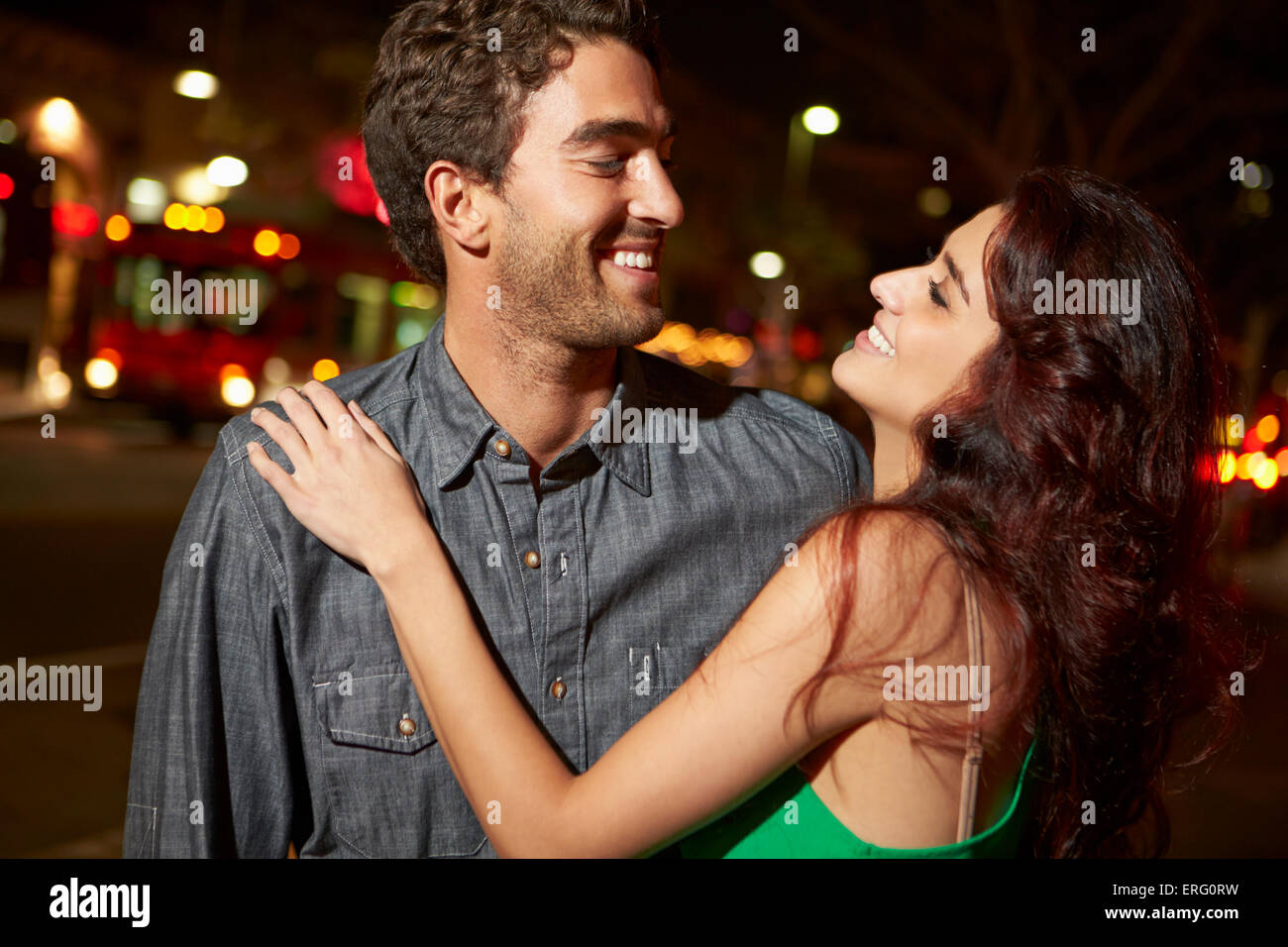 Couple Enjoying Night Out Together Stock Photo - Alamy
