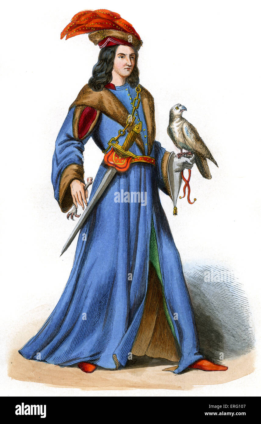 Courtier of King René of Provence, known as Good King Réne of Provence ...