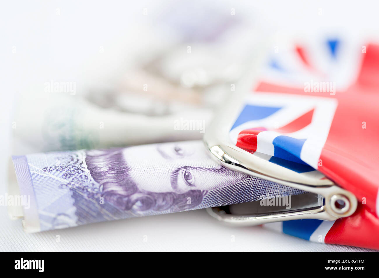 Union Flag money purse with British cash sterling currency Stock Photo ...