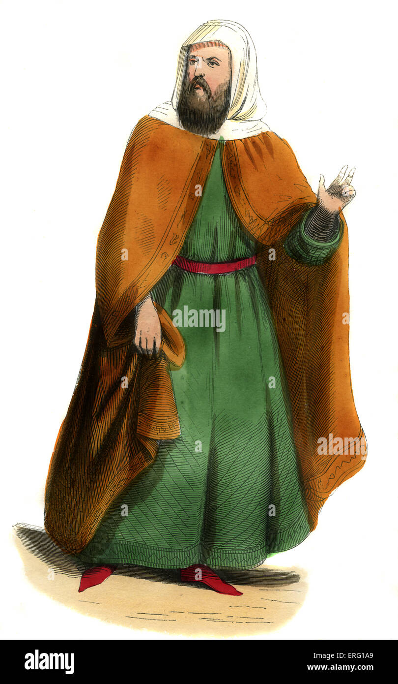 Jewish Merchant - costume from 14th century. Wearing a belted green ...