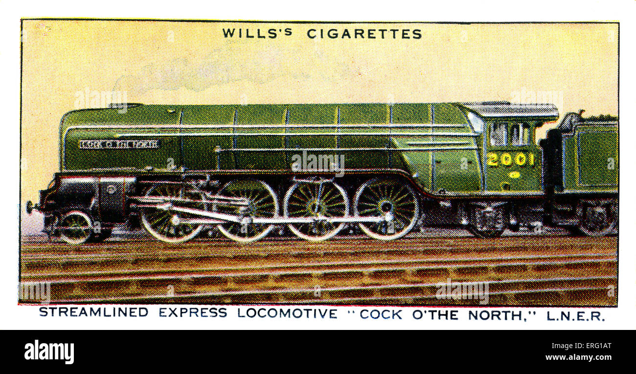 Streamlined Express Locomotive 'Cock o' the North'. London & North ...