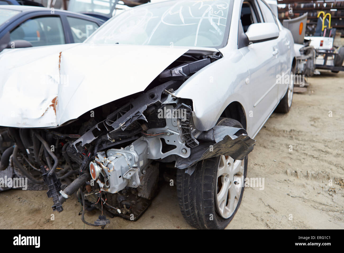 Damaged Car Involved In Traffic Accident Stock Photo - Alamy