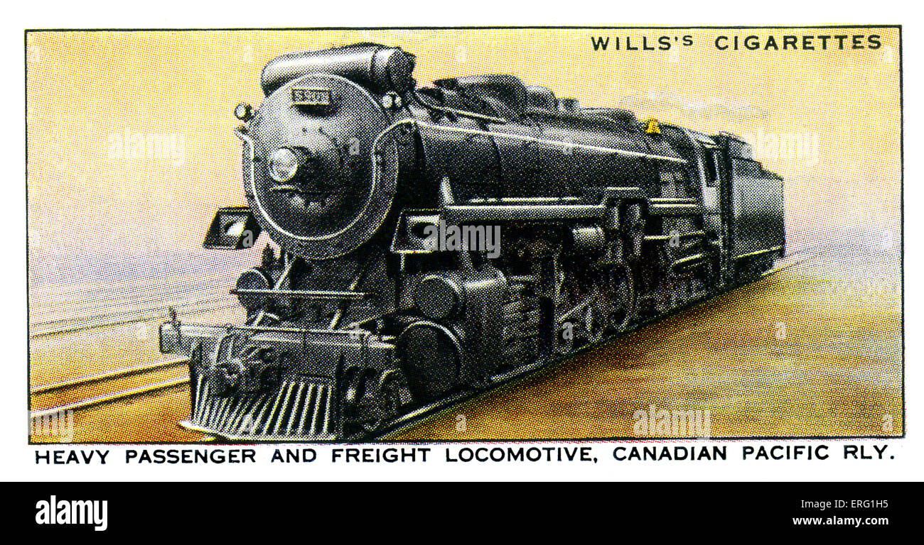 Canadian Pacific Locomotive. 1930s. Heavy passenger and freight locomotive on the Canadian ...