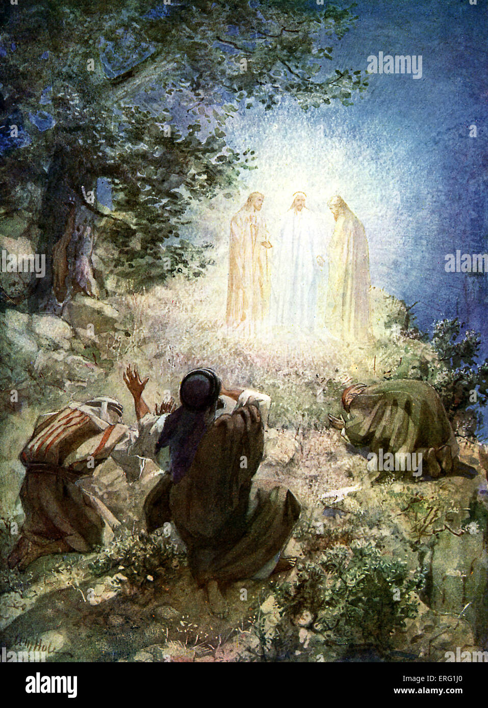 The transfiguration (transform into divine image) of Jesus before Peter ...