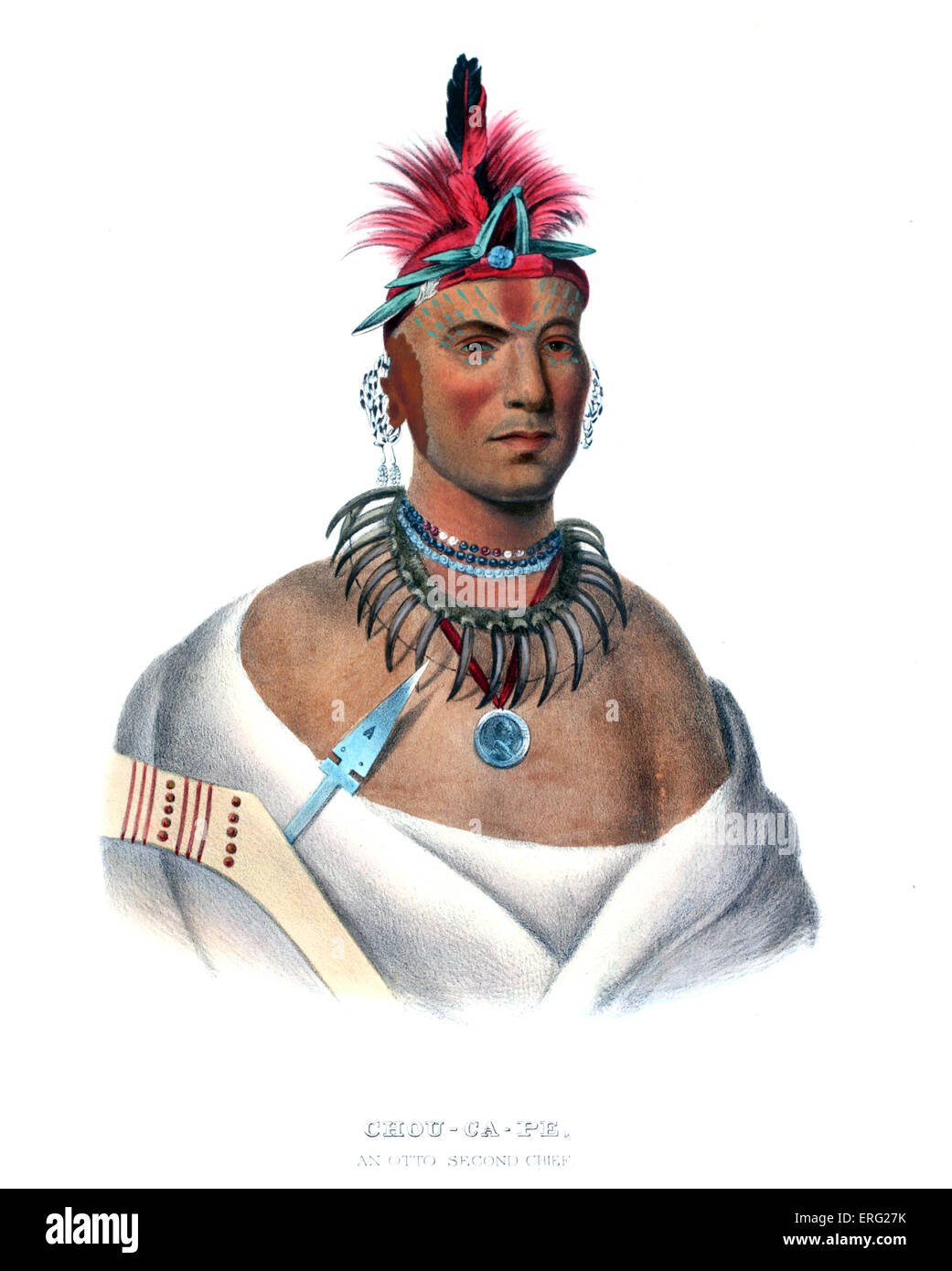 Choncape ('Big Kansas'), an Oto chief. Native American chief of the Oto ...