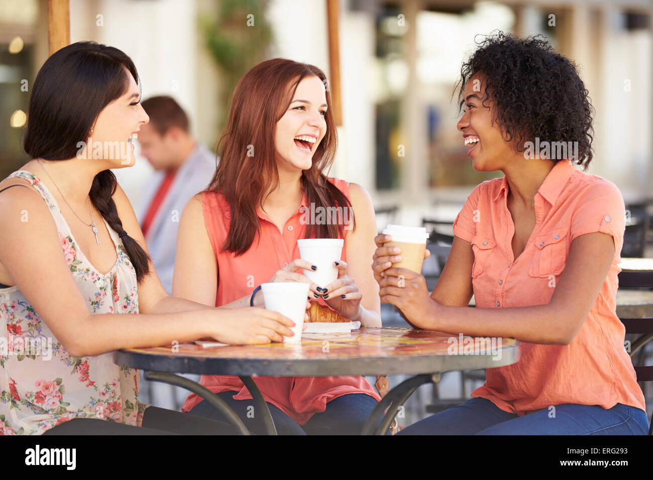 Happy female friends meeting hi-res stock photography and images - Alamy