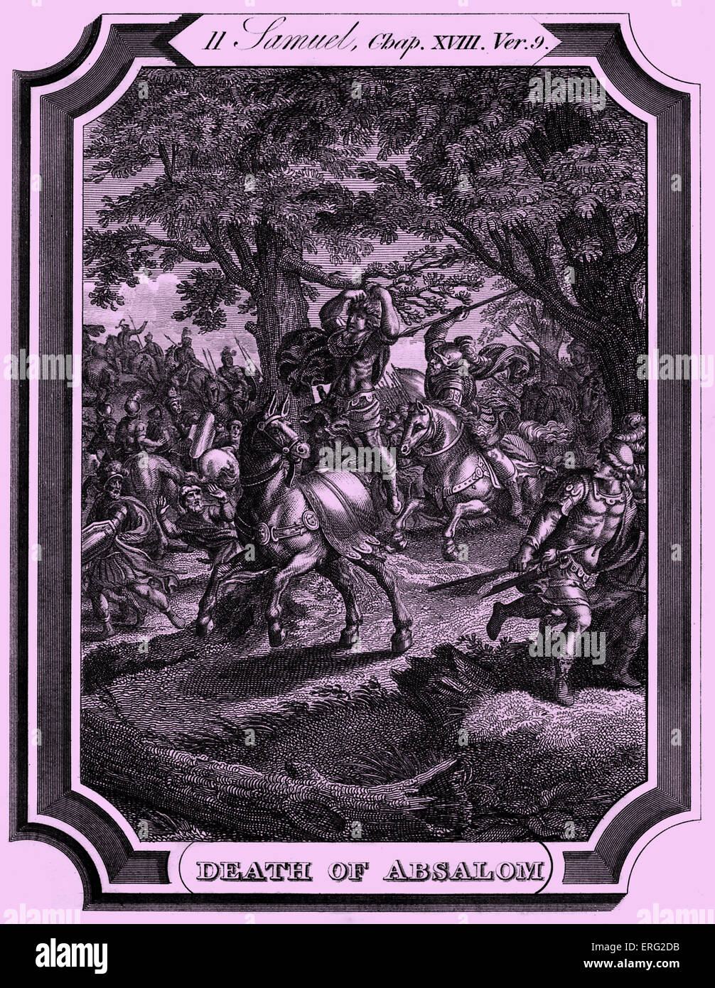 Absalom dies at Ephraim Wood, caught in the branches of a tree and ...