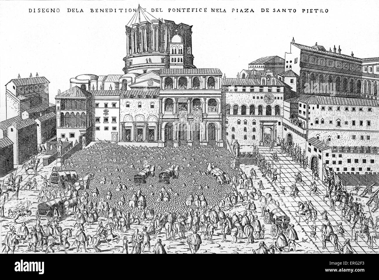 Papal blessing in Rome, Italy being given to the assembled crowd in ...