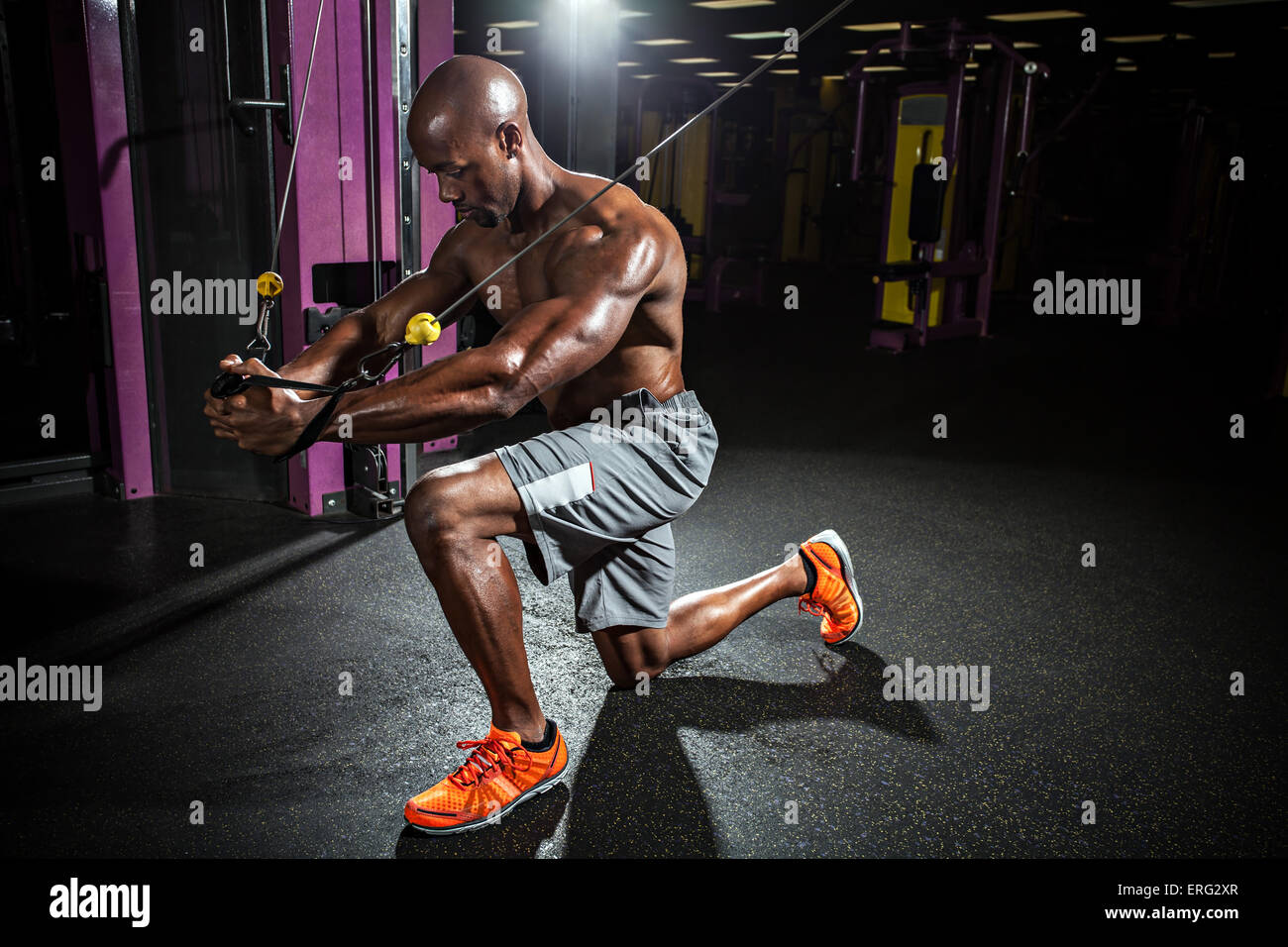 Cable Wire Chest Fly Workout Stock Photo - Alamy