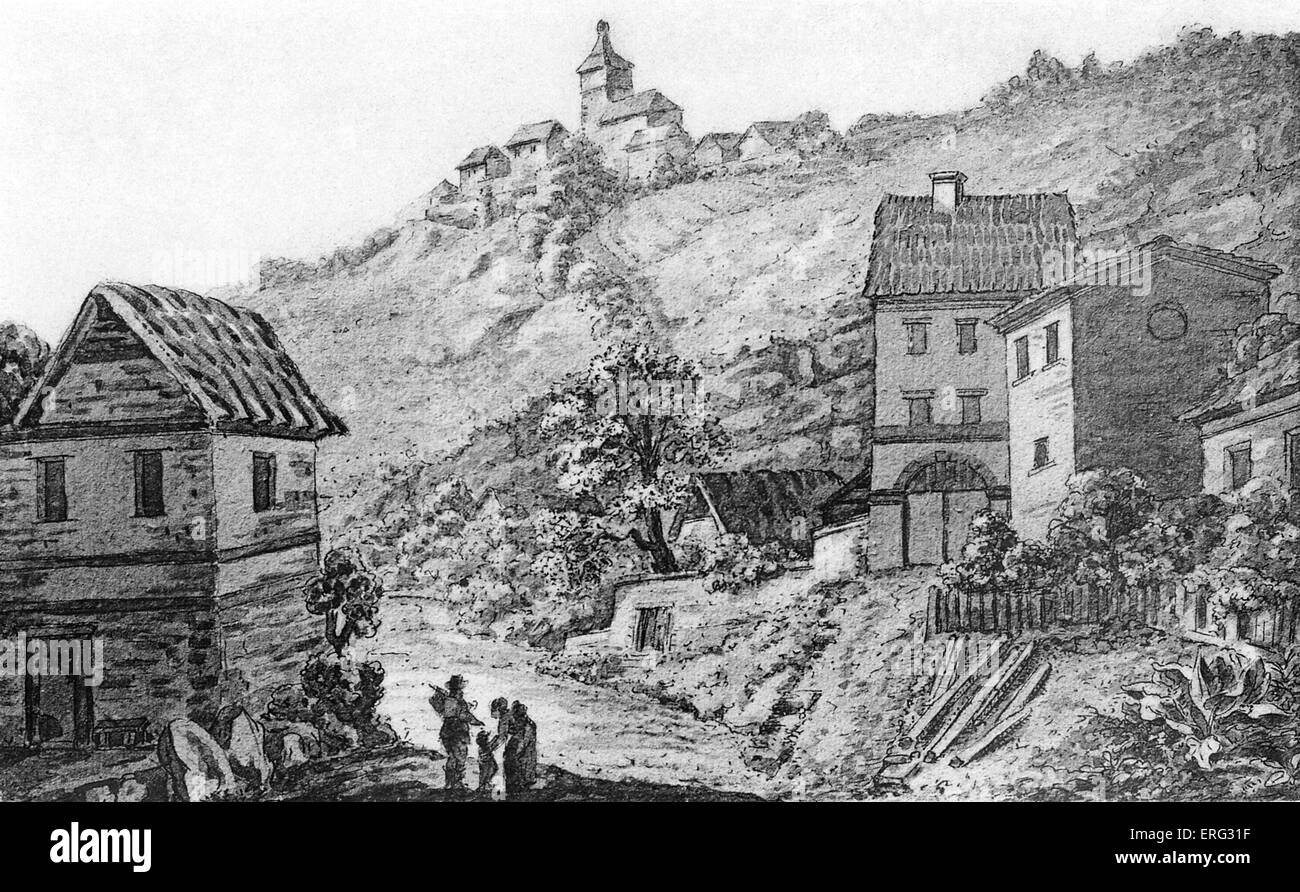 Johann Wolfgang von Goethe 's sketch of Orlamunde from Aaschhausen in ...