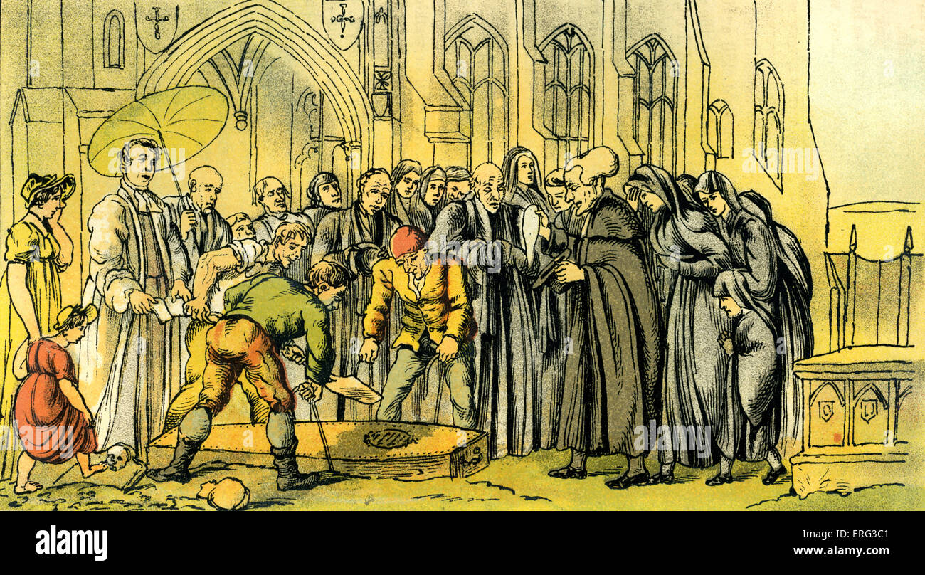 'Dr Syntax at the funeral of his wife', illustration by Thomas ...