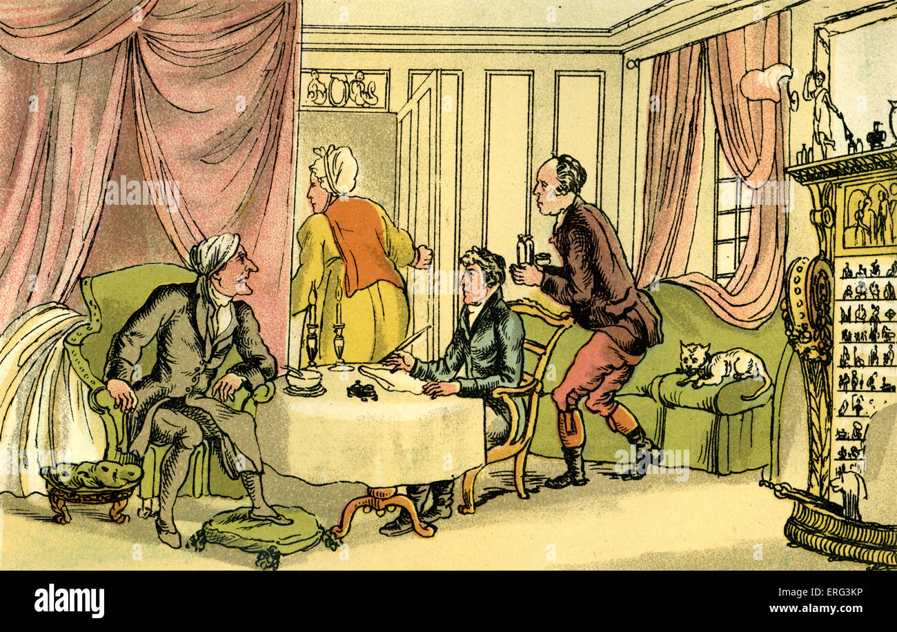 'Dr Syntax making his will', illustration by Thomas Rowlandson from ...