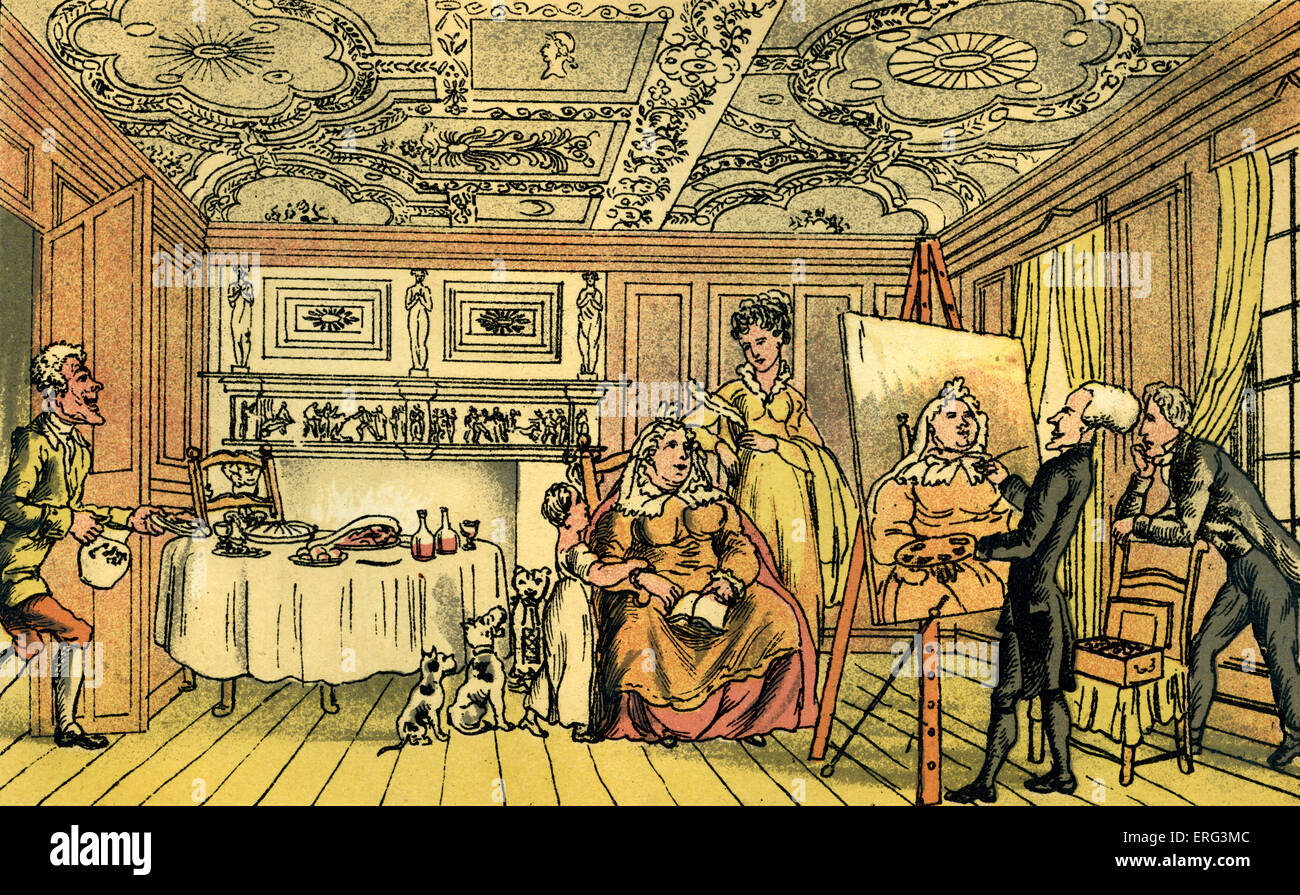'Dr Syntax painting a portrait', illustration by Thomas Rowlandson from ...