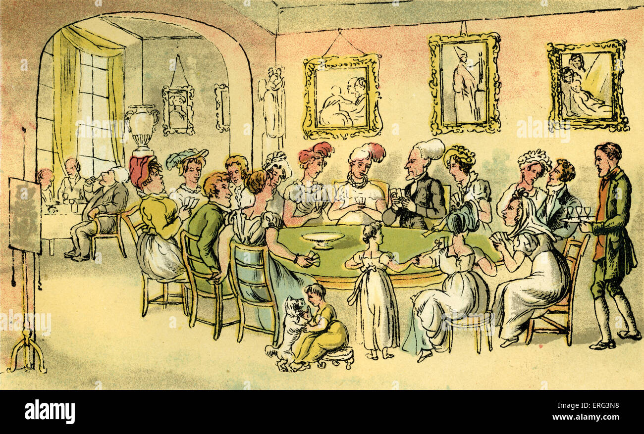 'Dr Syntax at a card party', illustration by Thomas Rowlandson from ...