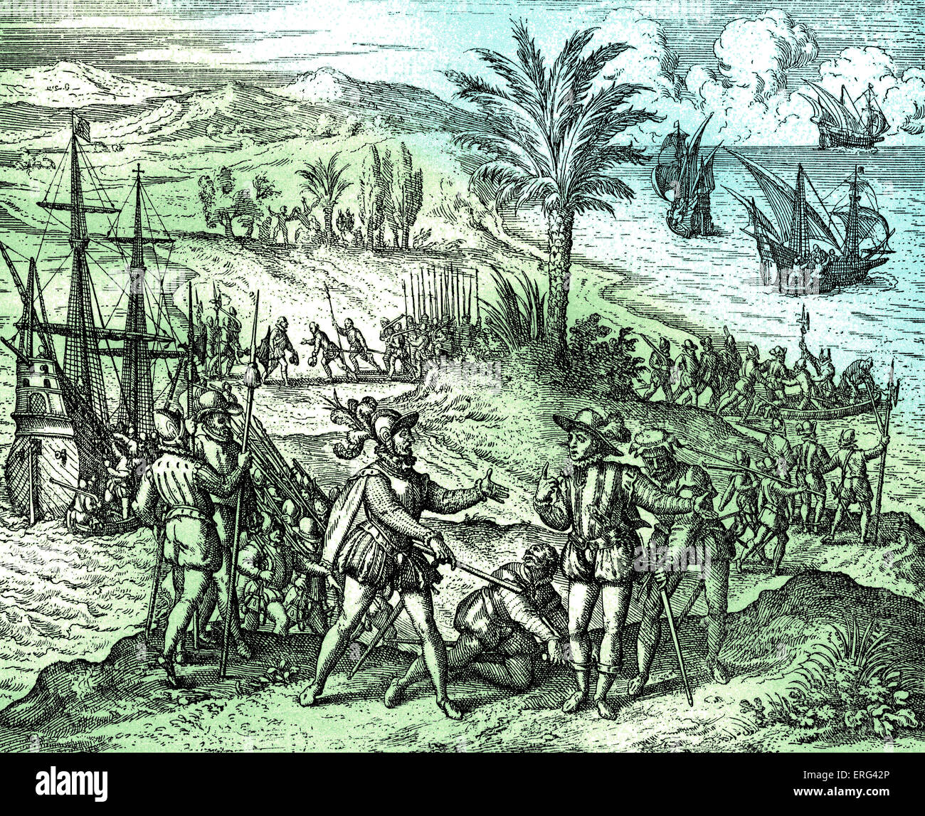 Engraving Of Christopher Columbus High Resolution Stock Photography and ...