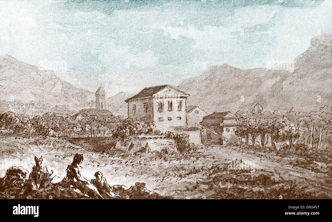 Johann Wolfgang von Goethe 's sketch of the 'Neutor' city gates of Jena ...
