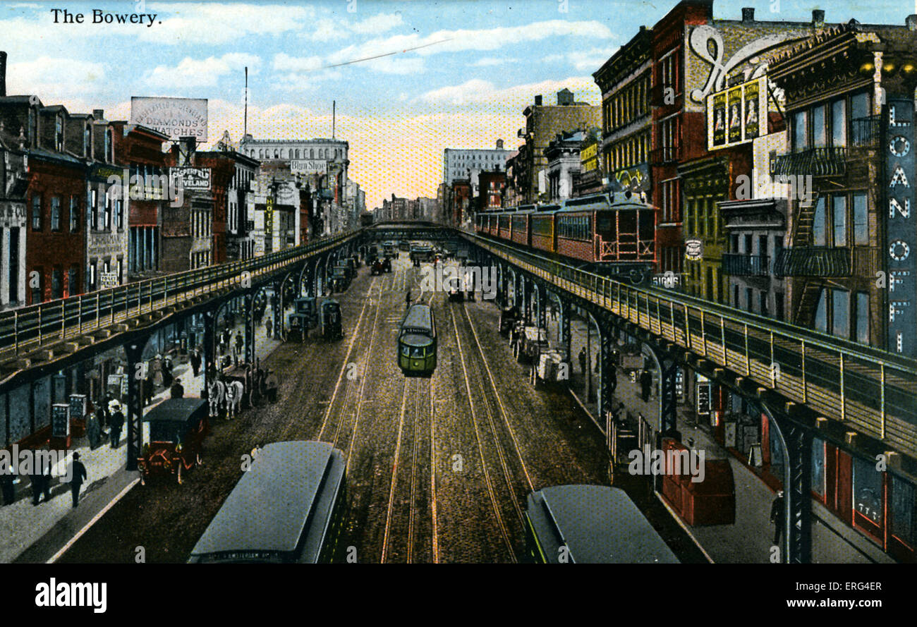 New York: The Bowery Thoroughfare Stock Photo - Alamy
