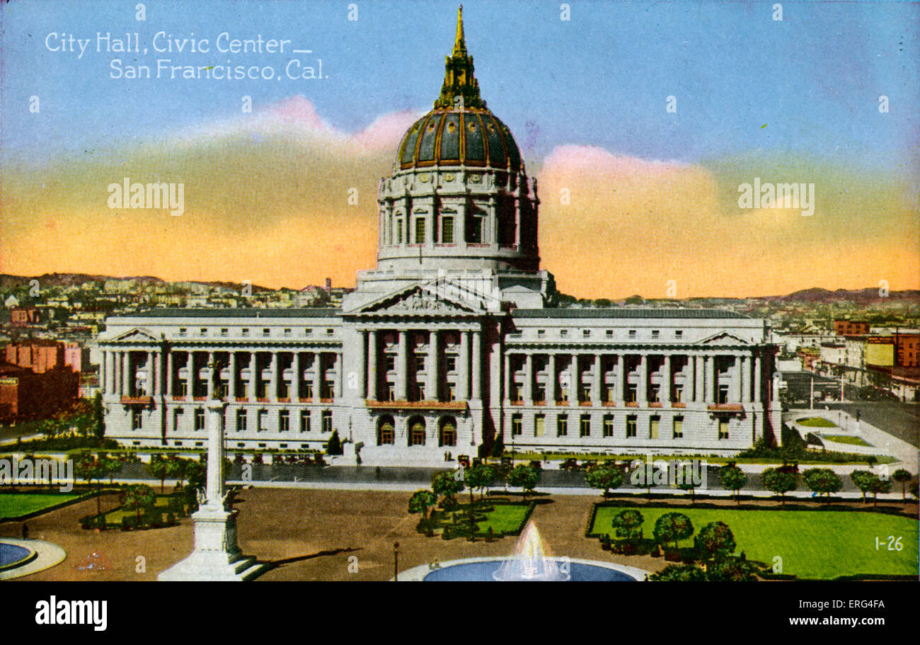 San Francisco: City Hall, Civic Center. C.1900s Stock Photo - Alamy