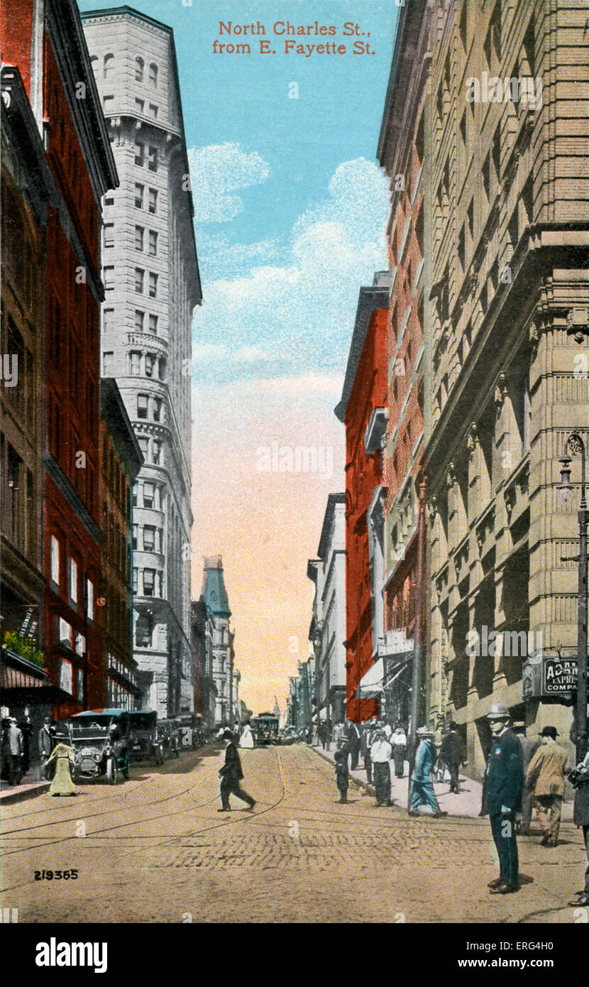 Baltimore: North Charles Street, view from East Fayette Street Stock ...
