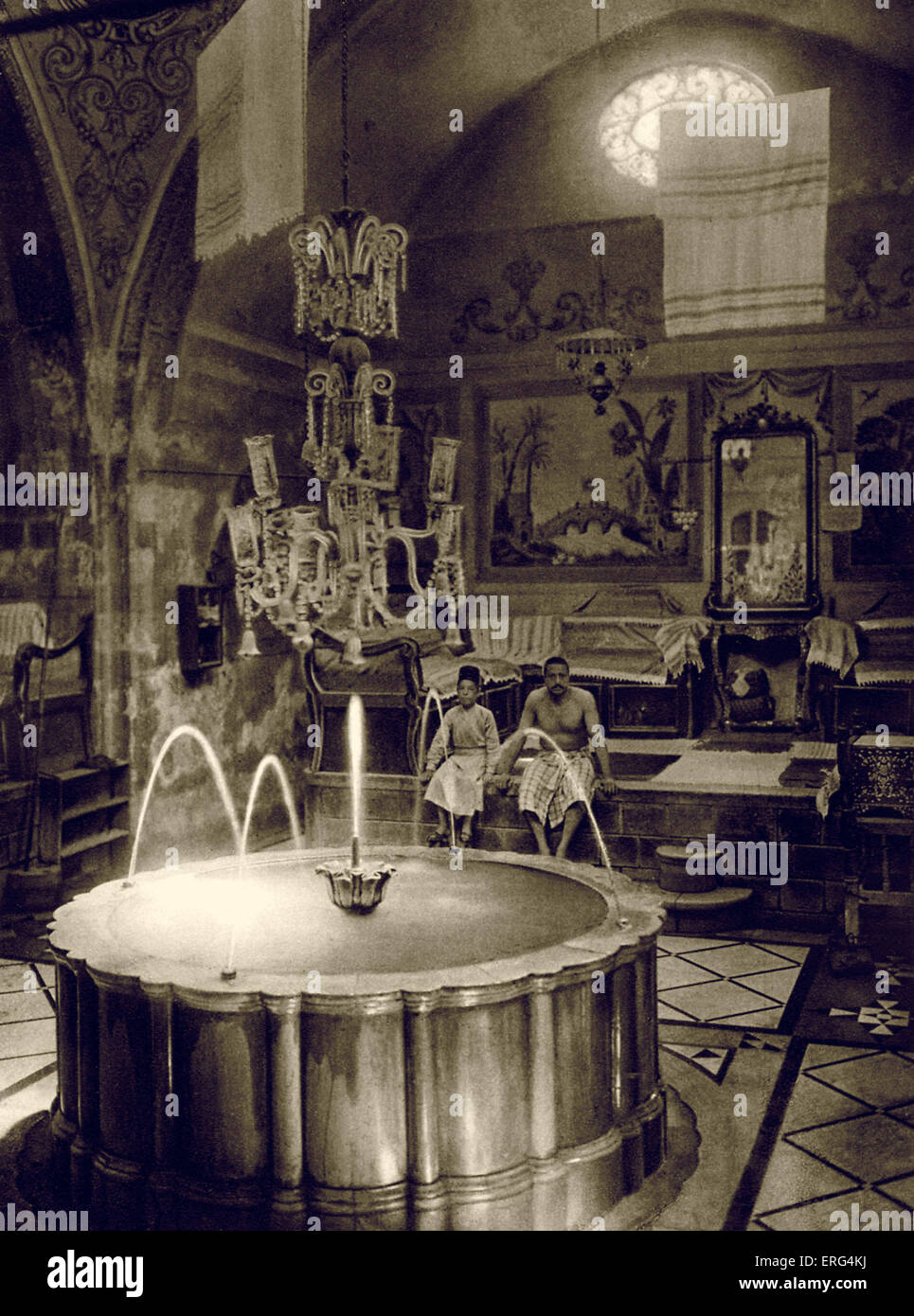 Interior of an Arabian bath, Damascus. ( First published 1925 Stock ...