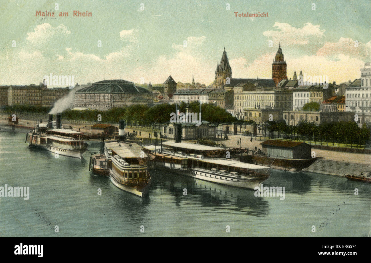 Mainz, Germany: Mainz am Rhein, / Mainz on the Rhine . Totalansicht ...