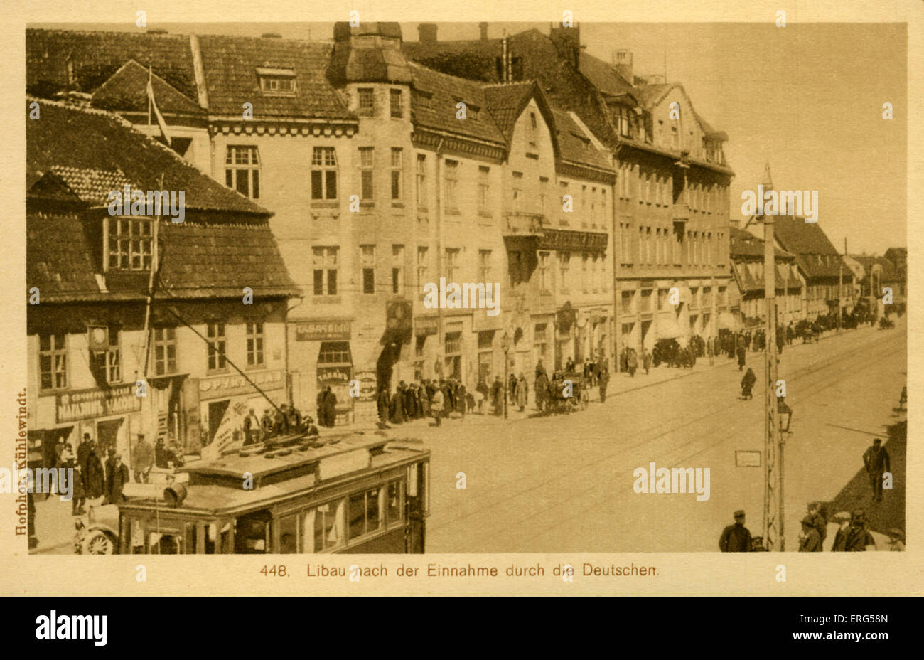 Libau under World War I German Occupation. Taken from photograph, shows ...