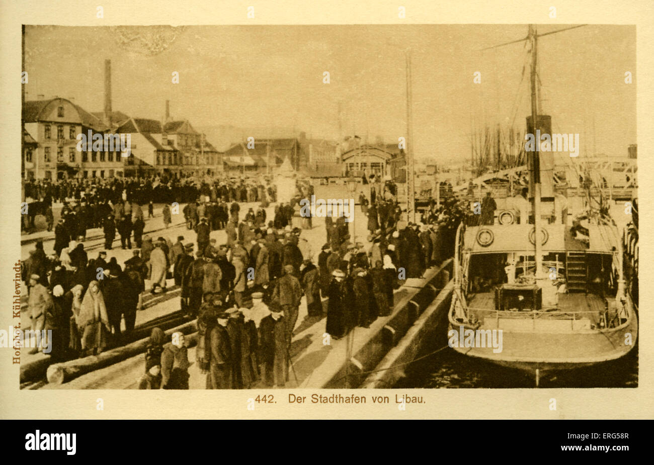 Libau under World War I German Occupation. Taken from photograph, shows ...