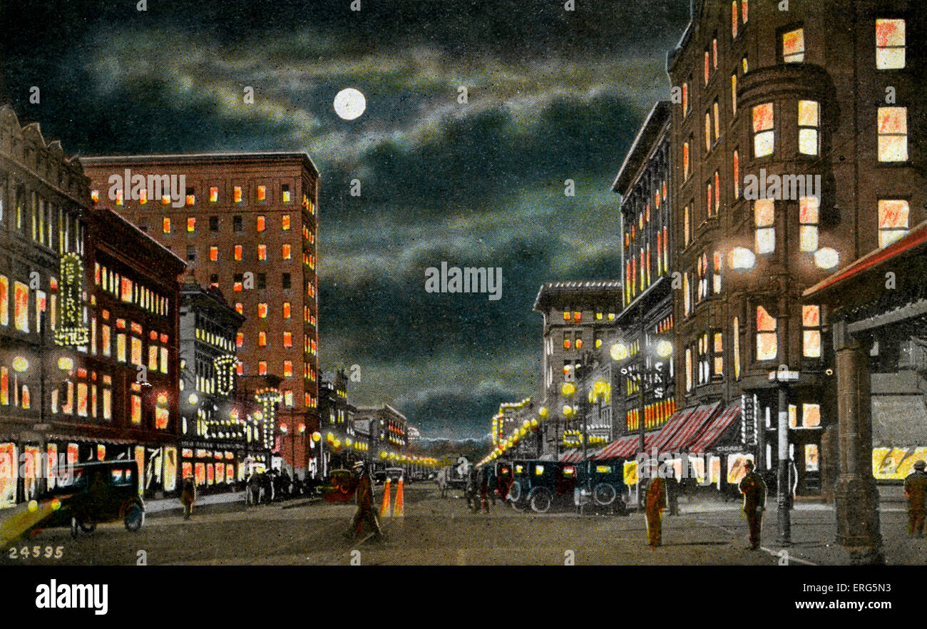 Niagara Falls, New York: Falls Street at Night Stock Photo - Alamy